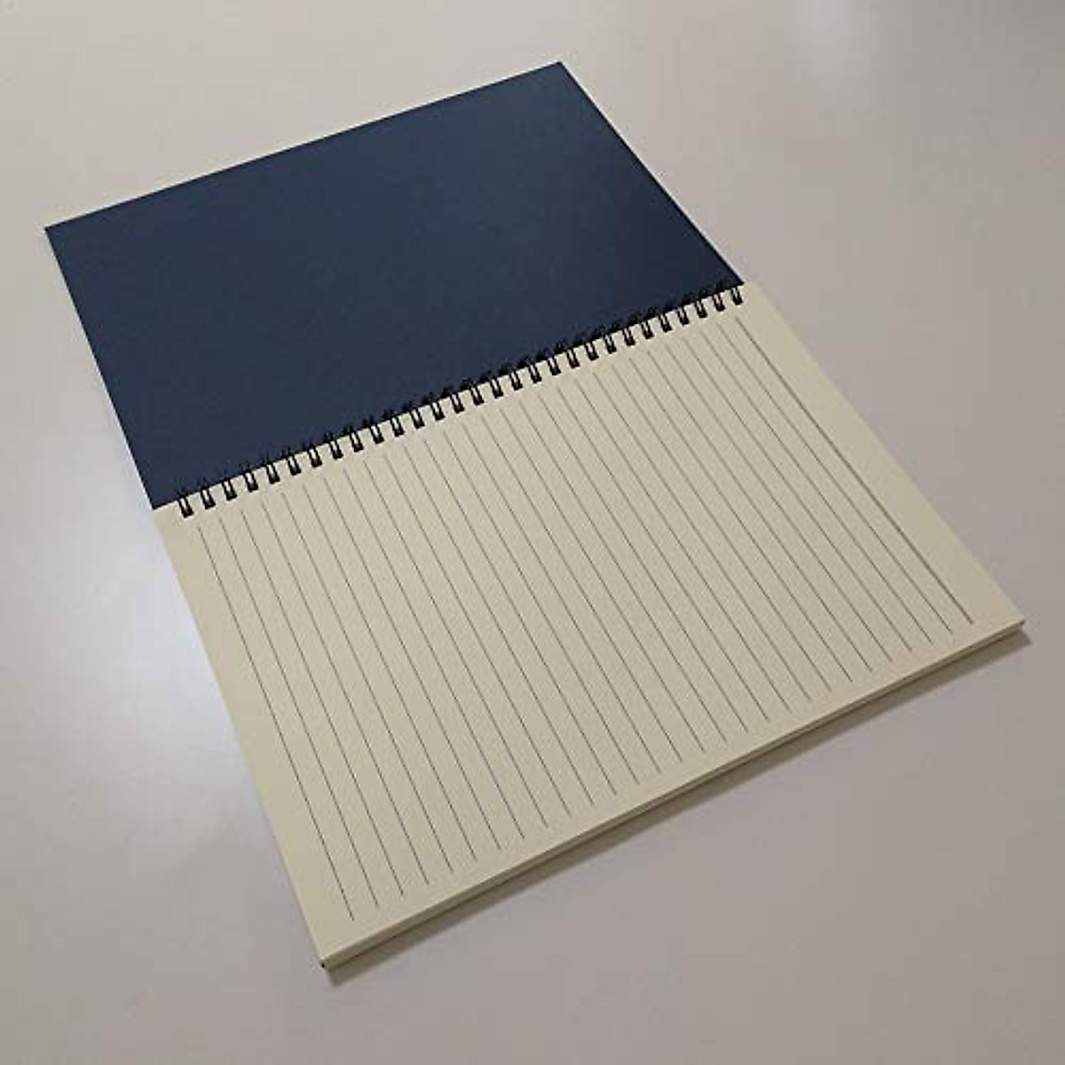 YUREE Spiral Notebook/Spiral Journal Lined, B5 Hard Kraft Cover Wire Bound Notebook Ruled, 70 Sheets (140 Pages), 10.5" x 7.3", Blue