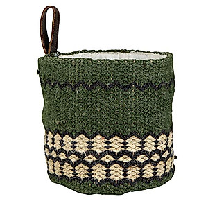 Santa Barbara Design Studio Pure Jute Basket Bag, 6 x 6-Inch, Forest Green