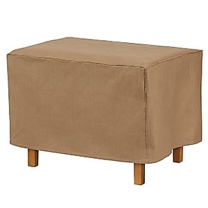 Duck Covers Essential Water-Resistant 52 Inch Rectangular Ottoman/Side Table Cover, Outdoor Ottoman Cover