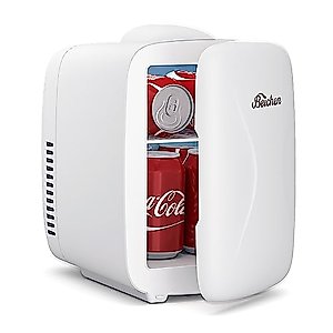 BEICHEN Mini Fridge [Upgrade], Small Fridge Rapid Cooling 4 Liter/6 Cans Skincare Fridge, Cooler and Warmer Refrigerators for Bedroom, Cosmetics, Office and Car (White)