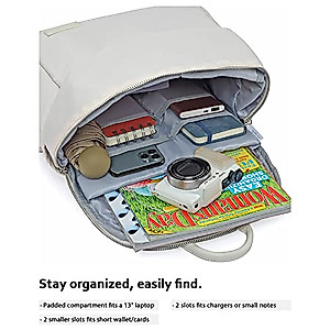 HotStyle OLETHA Backpack Purse for Women, Beige White