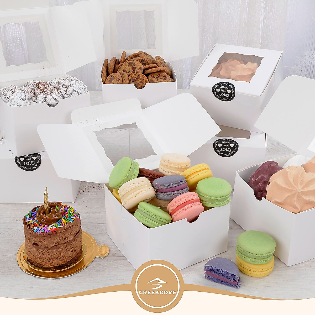 CreekCove 4" Cake Board Set Double sided Gold or Black 28 count- Round Disposable Cake Base