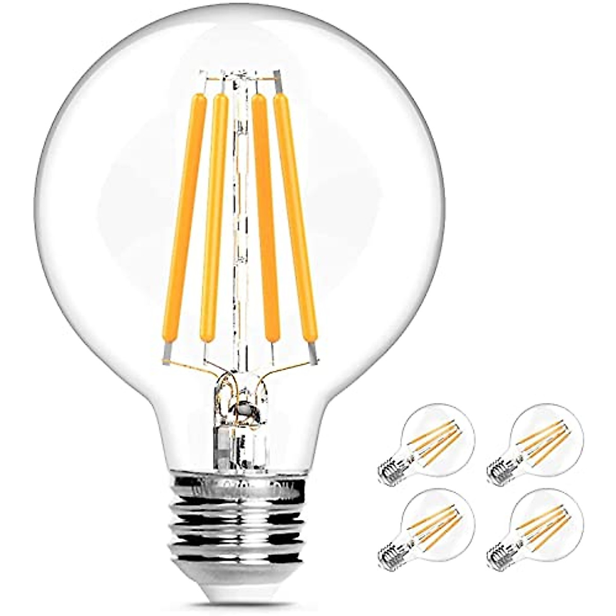 【Upgraded】 Dimmable G25 LED Globe Light Bulbs, Edison Light Bulbs 100W Equivalent, 1200 Lumens, 10W E26 Base Vanity Light Bulb with Warm White 2700K for Home Reading Room Bathroom Pendant, 4-Pack