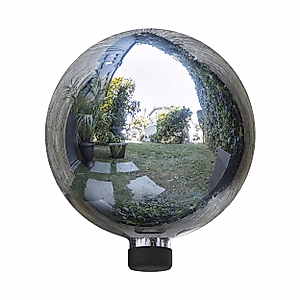 Alpine Corporation GLB292SL Gazing Globe, 10" L x 10" W x 12" H, Silver