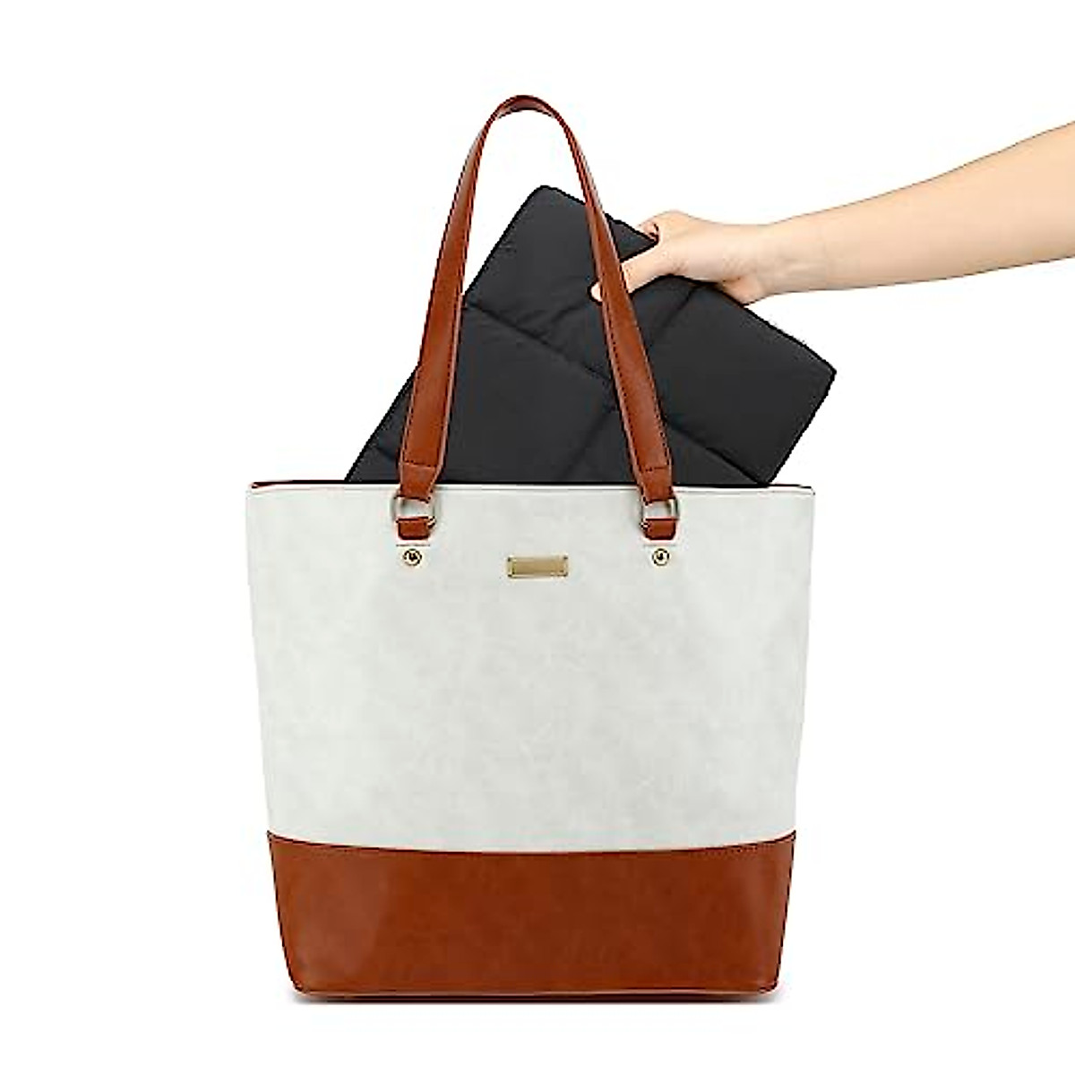 Canvaslife Puffy Laptop Sleeve 15 Inch 15.4 Inch, Quilted Puffer Laptop Case for Women, Pillow Case Compatible for MacBook Pro 16 inch and 15 inch-15.6 inch Laptop (Black)