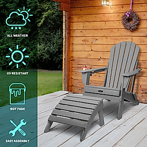 FUNBERRY Adirondack Ottoman, Adirondack Foot Rest,Easy Storage Outdoor Foot Rest,Adirondack Chair Footstool,Patio Foot Stool,Outdoor Ottomans and Footstools