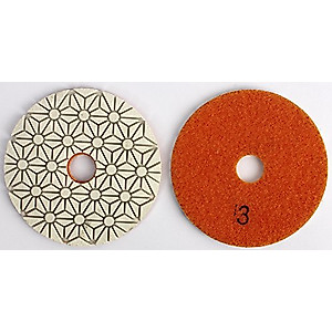 Z-LION 4" Inch Wet 3 Step Diamond Polishing Pad Abrasive Disc for Granit Marble Concrete Flexible Grinding