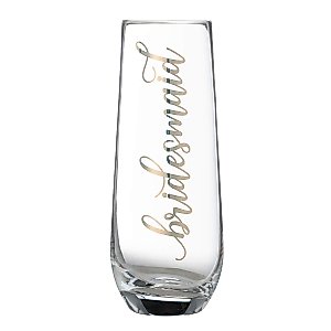 Lillian Rose Gold Bridesmaid Stemless Champagne Glass, 1 Count (Pack of 1), Clear