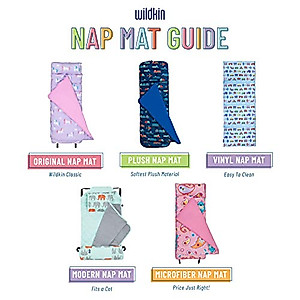 Wildkin Microfiber Nap Mat with Reusable Pillow for Boys and Girls, Perfect for Daycare and Preschool Toddler Sleeping Mat, Soft Cotton Blend Materials Nap Mat for Kids (Trains, Planes, and Trucks)