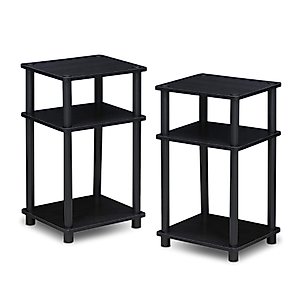 Furinno Just 3-Tier End Table and Simplistic Set of 2 End Table Bundle (2-Pack)