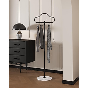 Semjar Black Clothing Rack Modern Small Garment Rack Coat Rack Freestanding,Clothes Rack Heavy Duty,Standing Coat Rack Coat Hanger,Coat Tree Stand Entryway Decor for Jackets,Suits,Hat,Dress