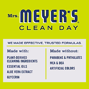MRS. MEYER'S CLEAN DAY Liquid Dish Soap, Biodegradable Formula, Lemon Verbena, 16 fl. oz