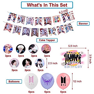 OULUN Birthday Party Supplies For BTS , Bts Theme Party Decoration