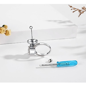 925 Sterling Silver Cremation Urn Ring (Size 10) for Women Holds Loved Ones Ashes - Memorial Keepsake Gifts for Mother