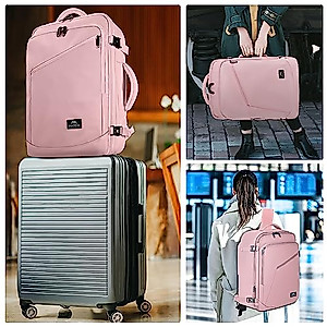 MATEIN Pink Travel Backpack for Women, Large Backpack Airline Approved, Expandable Carry on Backpacks, 35L Convertible Suitcase, Weekender Back Pack for Hiking Sport Gym, Gift for Traveler