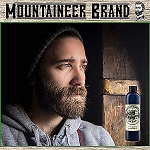 Mountaineer Brand Beard Wash For Men | 100% Natural Beard Shampoo | Thick Cleaning Softening Lather for Hair and Skin | Hydrate and Detangle | Grooming Treatment | WV Citrus & Spice Scent 4oz