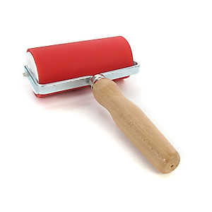 American Educational Products A-131500 ABIG Press Rollers, 4" Wide (5 mm=0.2" Rubber Thickness) Plastic Core and Beechwood Handle