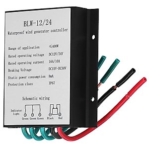 Wind Turbine Generator Controller, IP67 Waterproof DC12-24V Automatic Controller BLW‑12/24 400W Battery Charging Regulator