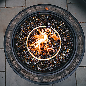 Global Outdoors Wine Barrel Gas Fire Pit 27L X 27W X 24H