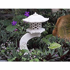 TIAAN 24”Height Japanese Style Lantern Solar Garden lamp Solar Pagoda Light