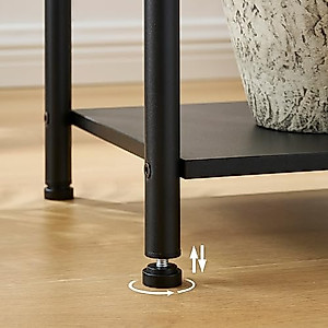 Tajsoon Small End Table with 2 Tier Storage Shelves, Small Side Table for Small Spaces, Sofa Table, Bedside Table, Small Table for Living Room, Bedroom, Sturdy Frame & Easy Assembly