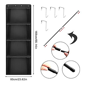 Stuffed Animal Organizer, 4 Pockets Over Door Organizer for Stuffies and Toy Plush, Kids Bedroom Organization Animal Storage Net Hammock with Hooks, Hanging Toy Plush Storage for Nursery, Bedroom