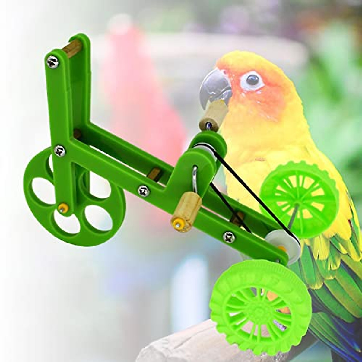 Parrot Bike Toy Bird Training Plaything Supplies Educational Interactive Props Puzzle Bicycle Toy for Macaw