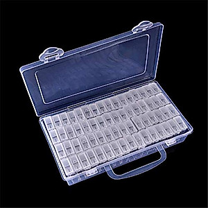 64 Slots Transparent Diamond Beads Container Rhinestone Daimond Stone Organizer Storage Case Diamond Painting Accessory Storage Box Diamond Painting Cross Stitch Resin Rhinestone Display Box