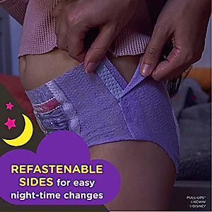 Pull-Ups Girls' Nighttime Potty Training Pants, Training Underwear, 3T-4T (32-40 lbs), 60 Ct