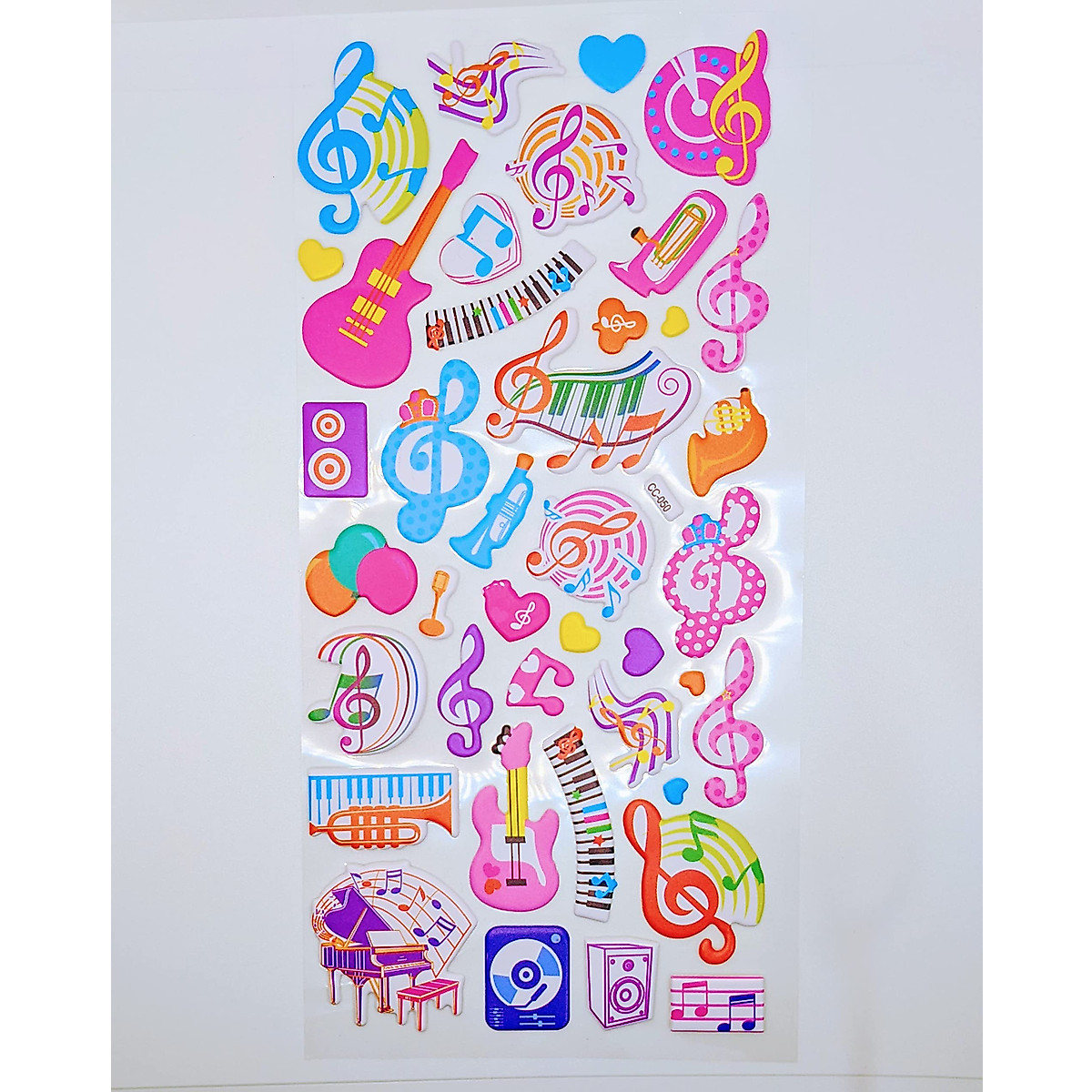 Music Bumblebees Music Notes and Instruments Stickers Type 2 - Music Student's Rewards (Pack of 10)