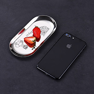 Happy 50th Birthday Decorations Stainless Steel Jewelry Tray Gifts Laser Engraved Round Shape Dish Personalized 50th Birthday Gifts for Daughter Sister Niece Aunt Friends