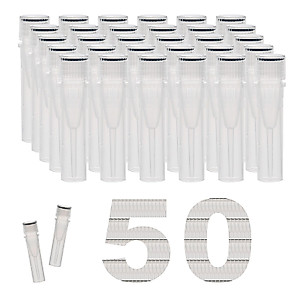 CryoKing Cryogenic Vials 0.5ml with O-Ring Caps Cryotubes for Low Temperature Sample Storage Clear Sterile Vials, Bag of 50