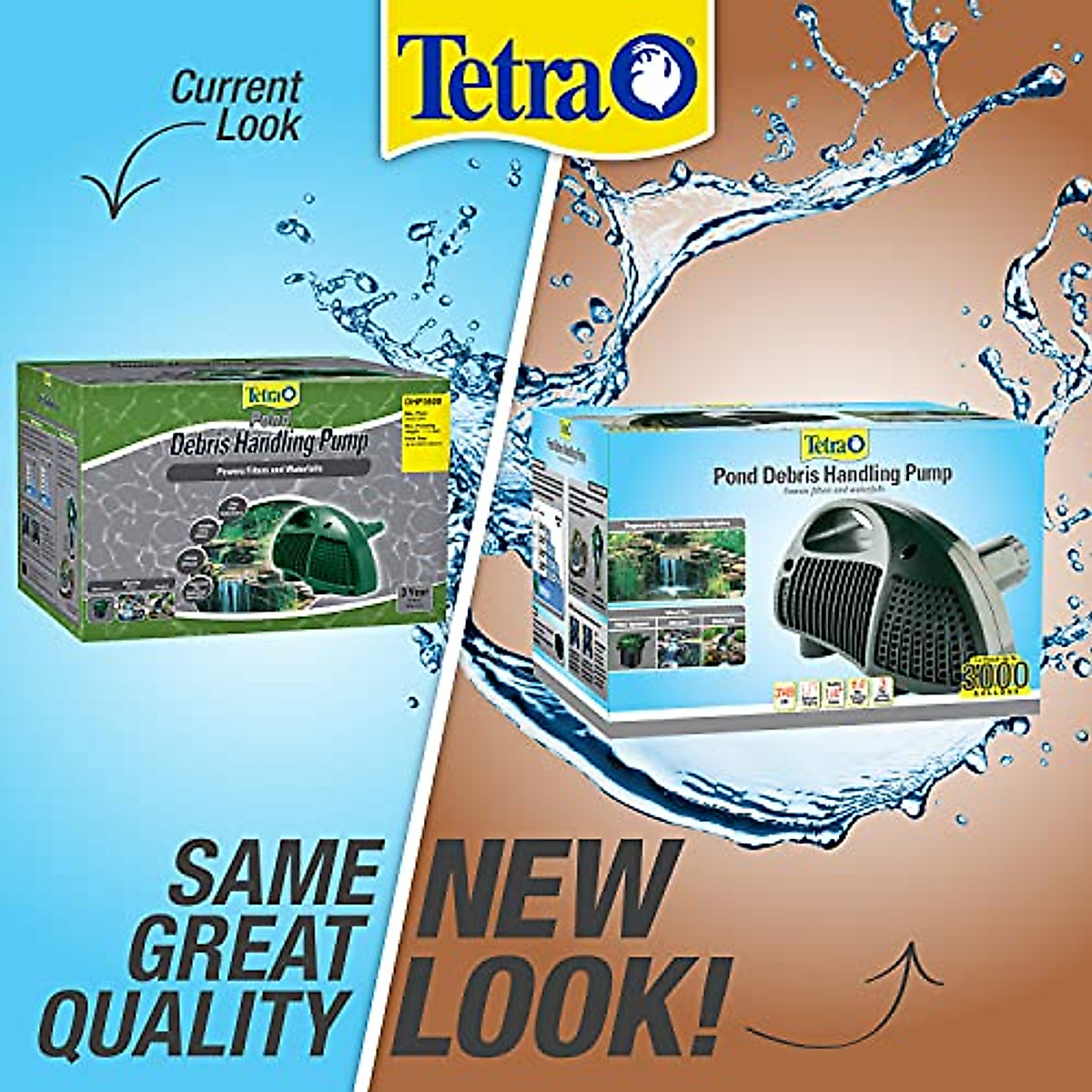 Tetra Pond Debris-Handling Pump, Energy Efficient, UL Listed, Up to 3,000 gallons,Green