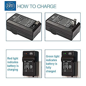 BM Premium 2-Pack of CGA-S007 Batteries and Battery Charger for Panasonic DMC-TZ1, DMC-TZ2, DMC-TZ3, DMC-TZ4, DMC-TZ5, DMC-TZ11, DMC-TZ15, DMC-TZ50 Digital Camera