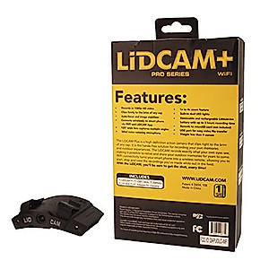LIDCAM+ LC-WF-BZ Hands Free Hat Mounted Digital Action Camera, 1080P HD Wi-Fi with Full Audio and 1X to 4X Zoom, Black