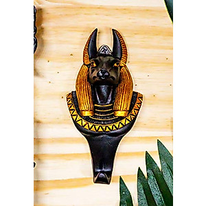 Ebros Egyptian Jackal Dog Headed Anubis God of The Dead Wall Hanger Hook Decor Accent Hangers for Coats Hats Leashes Backpacks Keys Decorative Organizer On Mudroom Main Entrance