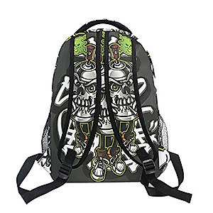 MOYYO Graffiti Character Spray Paint Monster School Backpack College Bookbag Casual Lightweight Travel Camping Laptop Daypack for Teens Girl Boy Women Men