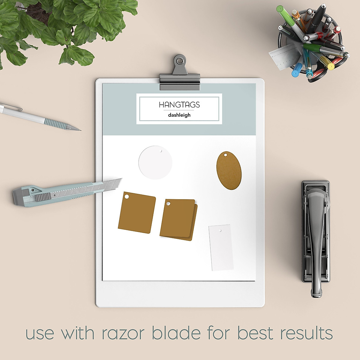 60 Printable Cardstock Hang Tags with Holes, Personalize and Custom Tags (Rectangle - 3 x 1.5 inches, 5 Sheets)