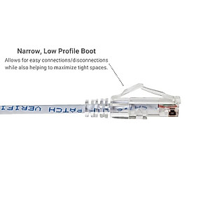 CablesAndKits - Cat6 Slim Snagless 10ft White Ethernet Cable, High-Density PVC Jacket (CM), Pure Copper, RJ45 Computer & Networking Patch Cord - Lifetime Wty