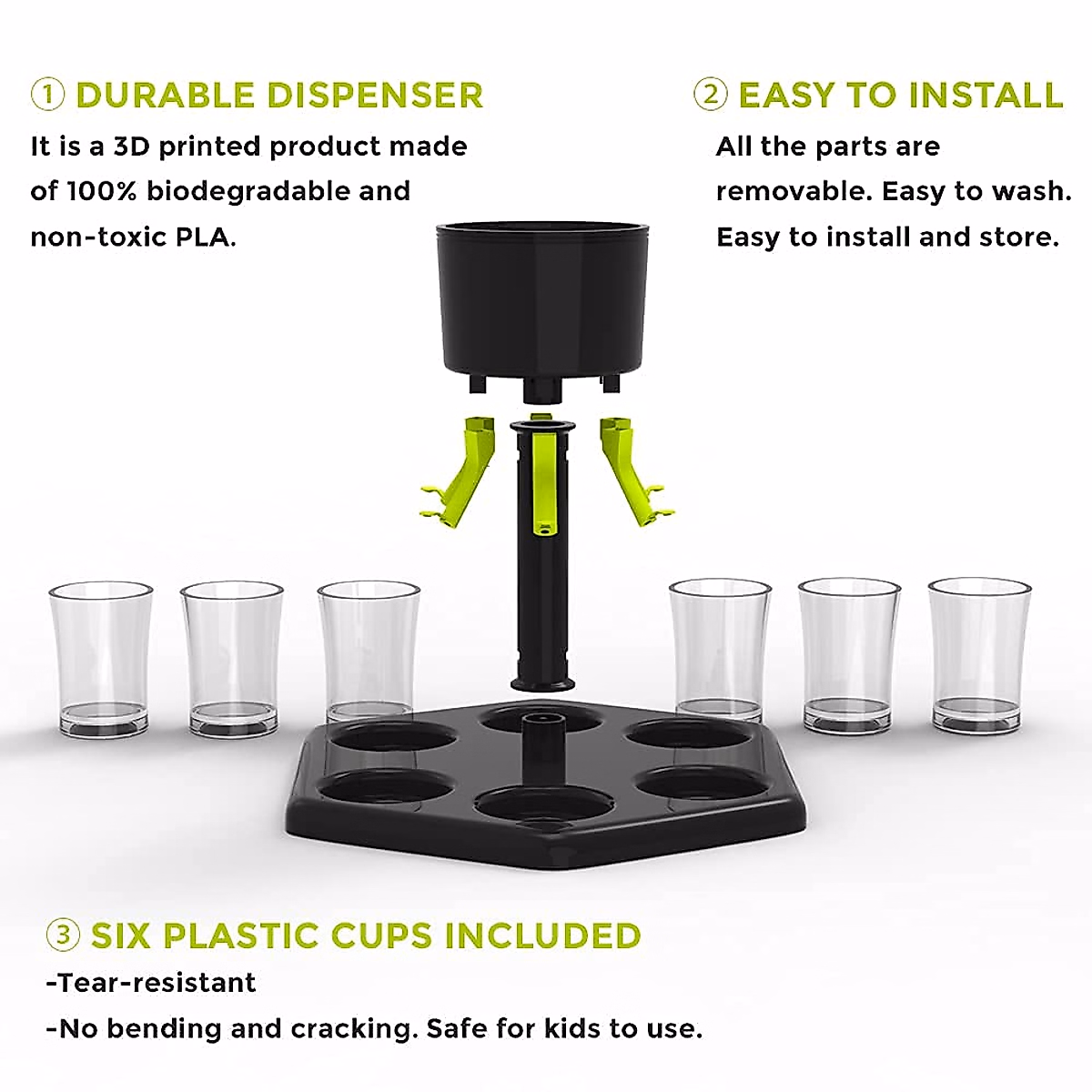 HITNEXT 6 Plastic Shot Dispenser and Holder, Shot Buddy Dispenser, Liquor Pourer Shot Glasses Bar Glasses Dispenser for Filling Drink, Beverage, Cider, Cocktail