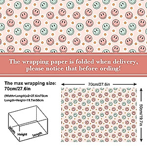 Whaline 12 Sheet Retro Boho Wrapping Paper Folded Flat Boho Floral Gift Wrap Art Paper for Birthday Wedding Baby Shower DIY Crafts Gift Packing Supplies, 19.7 x 27.6 Inch, 6 Design