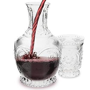 Wine Decanter Set, Personalized wine decanter, handcrafted mini wine carafe and glass set also bedside water carafe, mouthwash decanter whisky decanter or bar cart accessories.