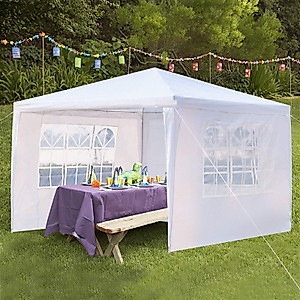 Goxowo Party Wedding Canopy Tent - Patio Camping Gazebo Storage Shelter Pavilion Cater BBQ Events Tent W/Removable Sidewalls white 10 x 10 x 8.5ft