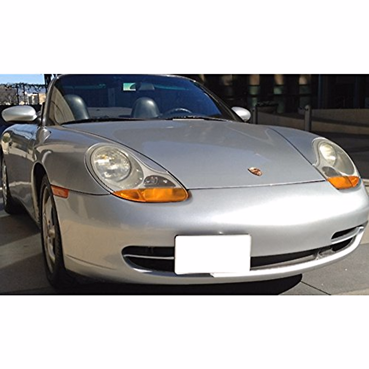 Dewhel JDM Front Bumper Tow Hook License Plate Mount Bracket Holder Tow Hole Adapter Bolt On for Porsche 911 924 Boxster