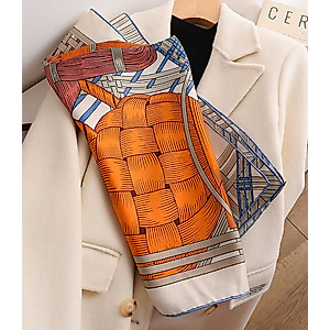 SHIROUYU 100% Mulberry Silk Scarf 35" Large Square Lightweight Scarf - Women's Silk Shawl -Silk Headband - Gift Packed