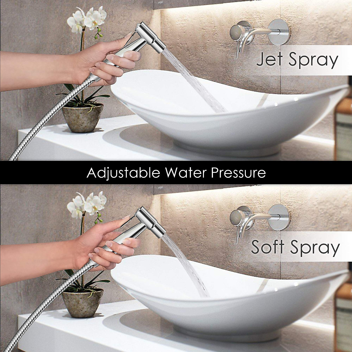 Bidet Sprayer for Toilet | Handheld Bidet Shattaf Toilet Spray | Stainless Steel Bathroom Baby Cloth Diaper Sprayer | Support Wall or Toilet Mount Aqua Earth