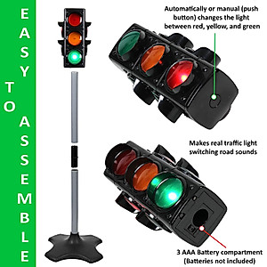 Kiddie Play Traffic Light Toys for Kids with 5 Street Signs
