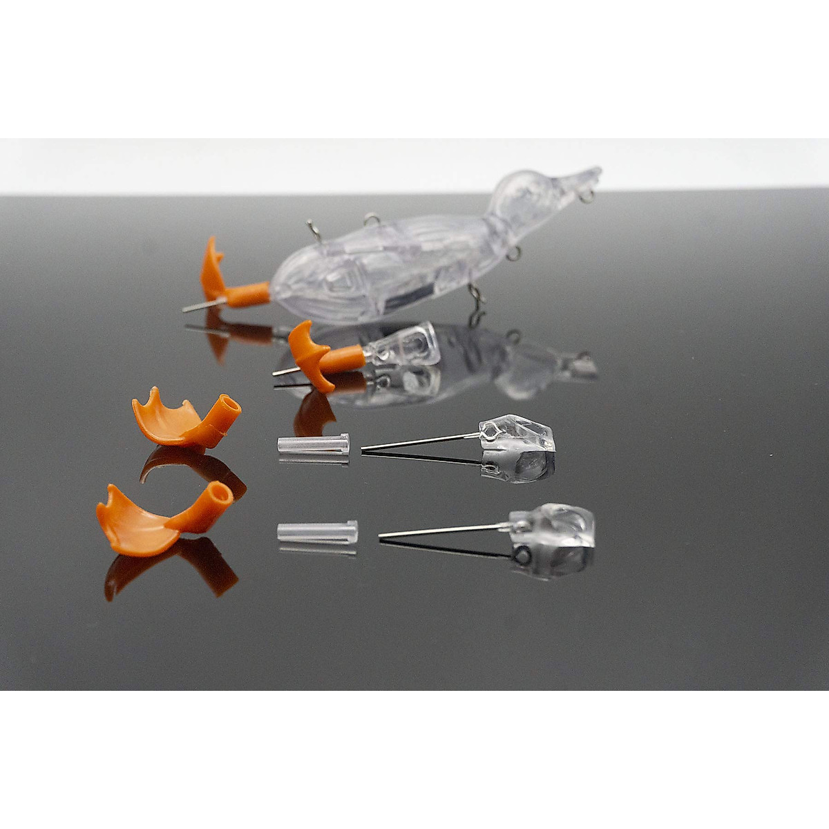 Duck Bait 5PCS Blank Unpainted top Water Fishing Lures Clear Hard Duck 1#