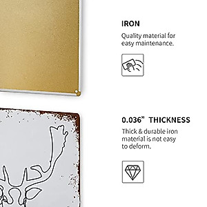 Deer One Line Art Modern Monochrome Animal Minimalist line Art Antlers Funky Style Creative Retro Art Metal Funny Wall Decor Plaque Cafe Office Vintage Home Decor Fashion Novelty Gift 8x12inch