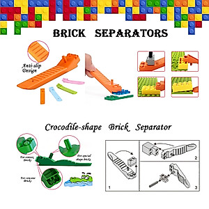SIOYTOER Building Blocks Tool Kit Brick Separator Tools Compatible with Lego &Technic Mini Blocks Tool Set Multi-Functional Hammer Pliers Tweezers Finger Protectors with Tin Box (Pink)